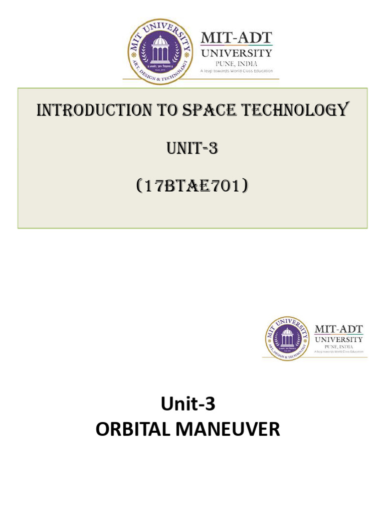 Unit-3 ORBITAL MANEUVER | PDF | Orbital Maneuver | Celestial Mechanics