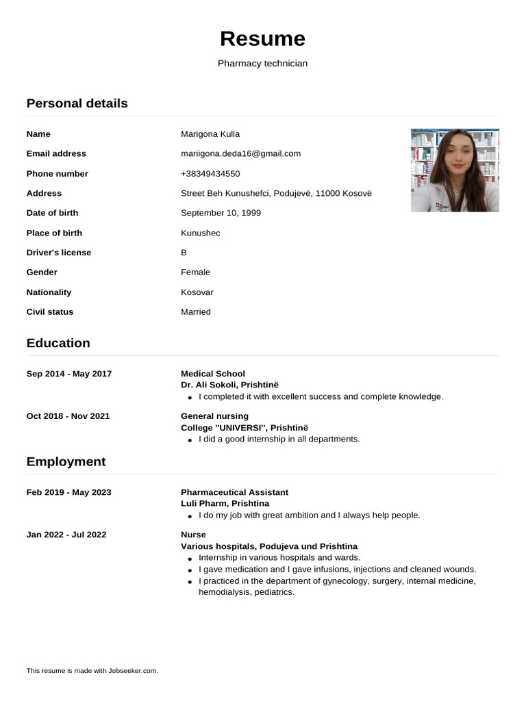 Resume: Personal Details | PDF
