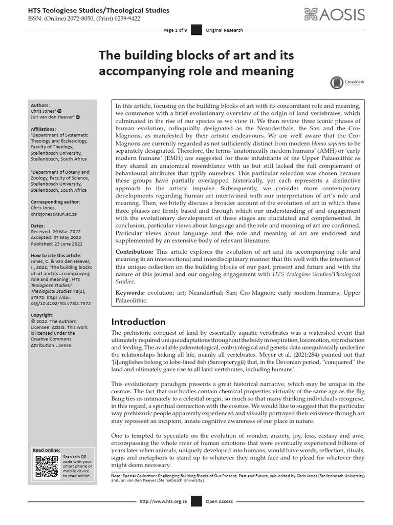 The Building Blocks of Art and Its Accompanying Role and Meaning | PDF ...