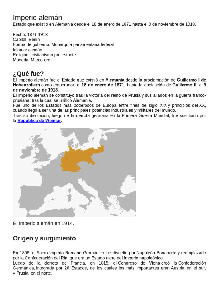 Imperio Alemán | PDF | imperio Alemán | Prusia