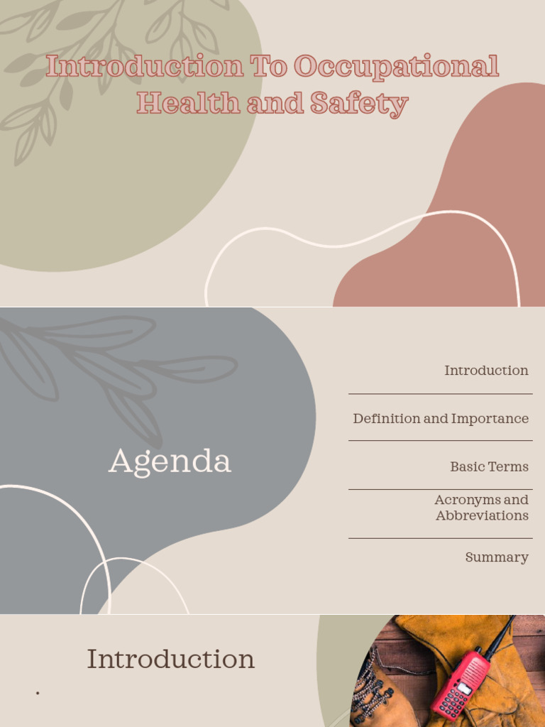 Introduction To OHS Lecture 1 | PDF | Occupational Safety And Health ...