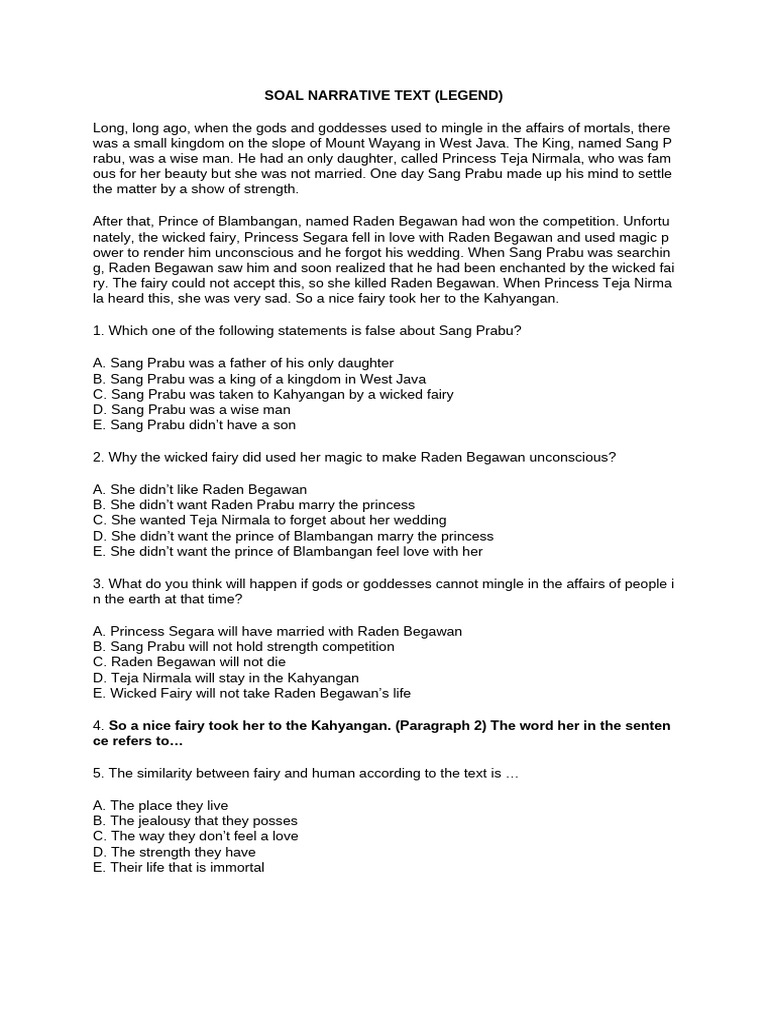 New Soal Narrative Text | PDF