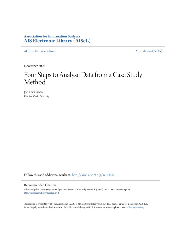 Four Steps To Analyse Data From A Case Study Method | PDF | Databases ...