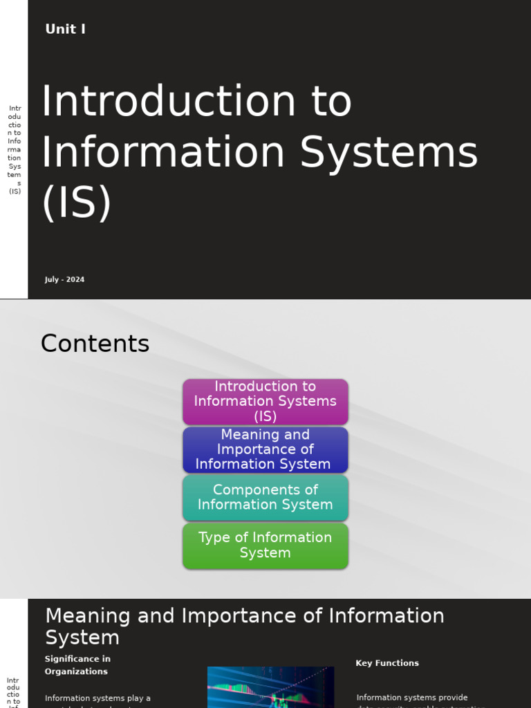 Unit 1 Introduction to Information Systems (is) | PDF | Information | System
