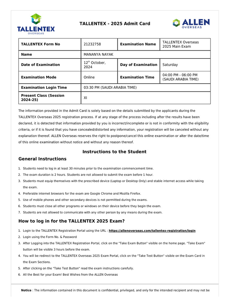 Admit Card | PDF | Computing | Software