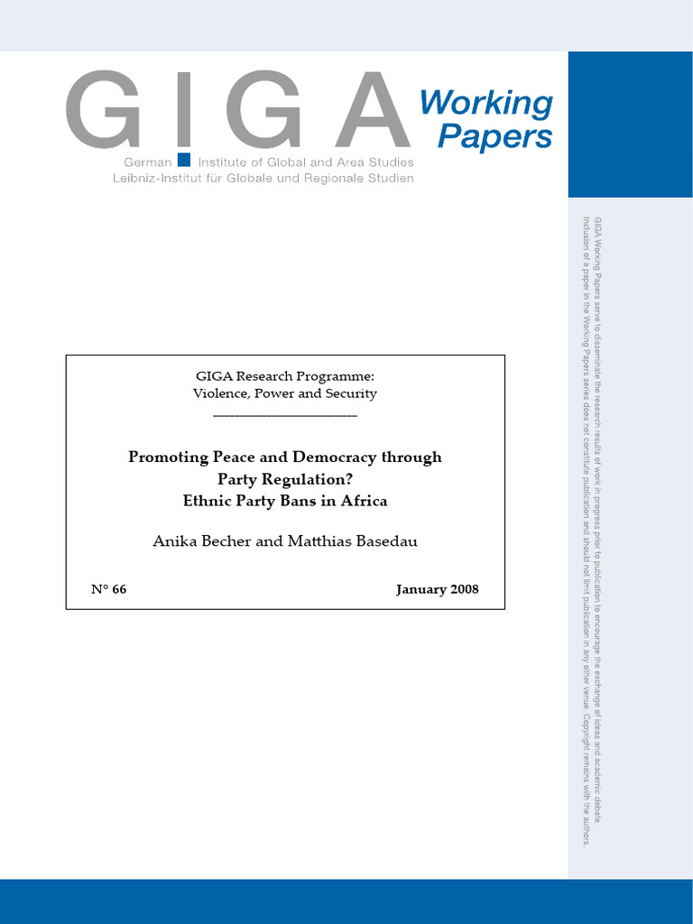 Promoting Peace and Democracy Through Party Regulation? Ethnic Party ...