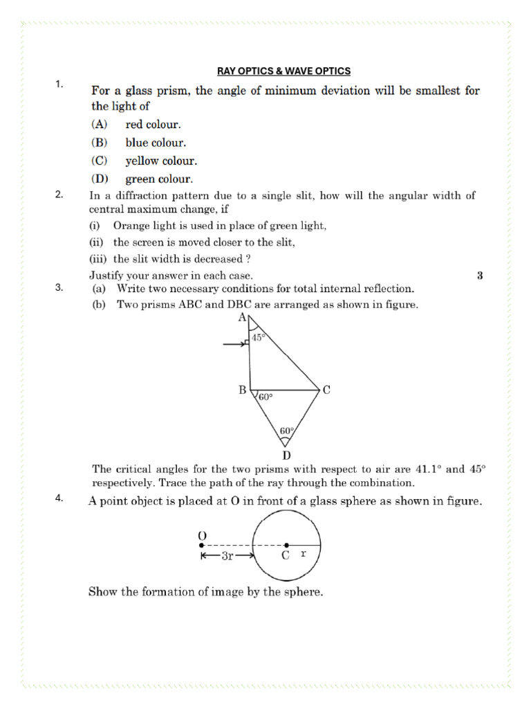 Ray Optics & Wave Optics | PDF