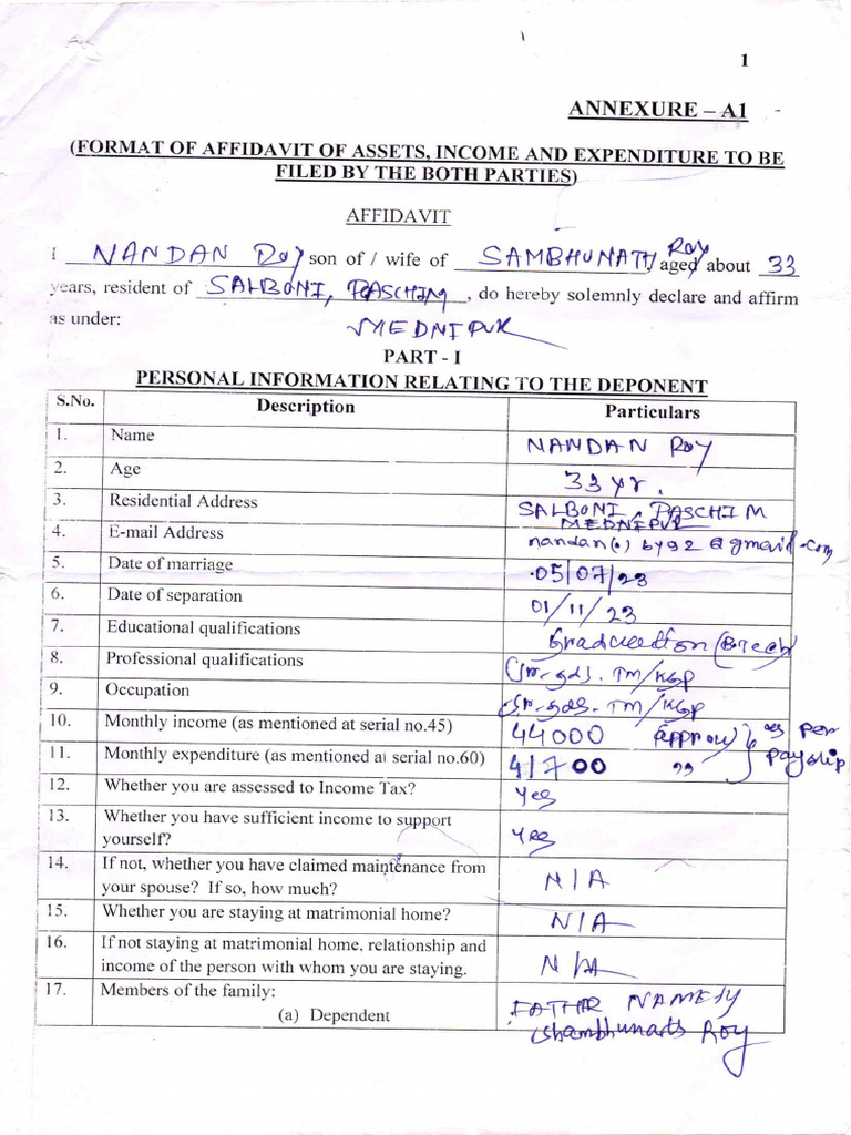 Affidavit Nandan Roy | PDF