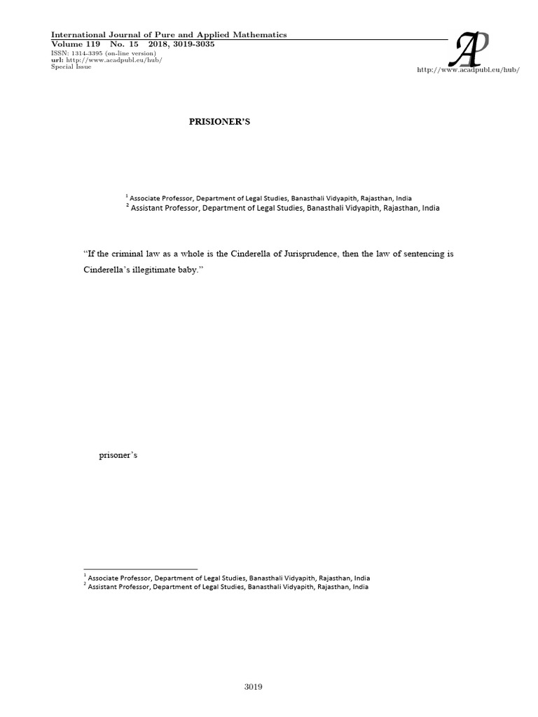 Prisioner's Conjugal Rights | PDF | Crimes | Crime & Violence