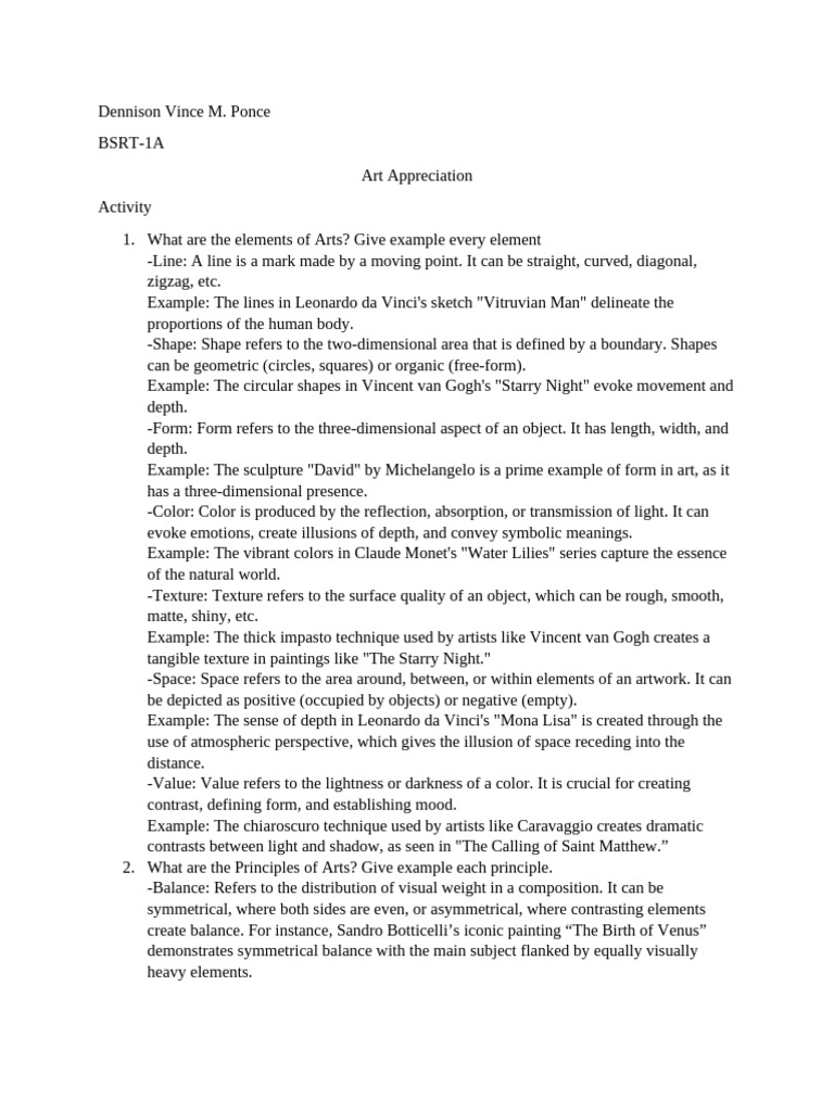 Elements & Principles of Arts | PDF | Composition (Visual Arts ...