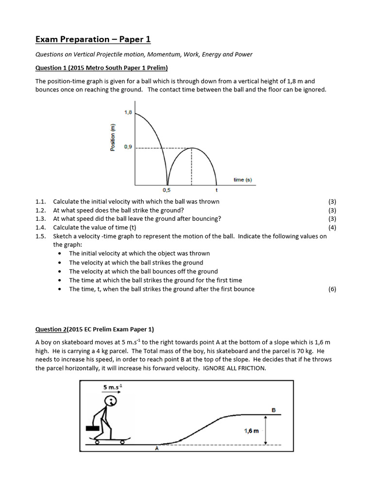 GR 12 - PS - 13 - Exam Preparation Paper 1 | PDF | Metrology | Quantity