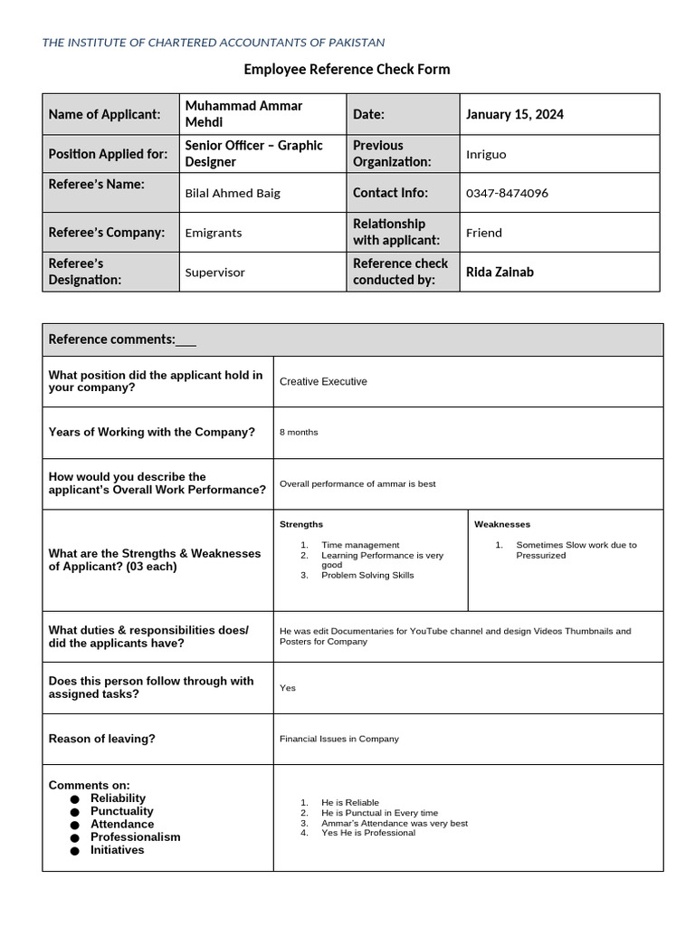 Reference Check - M. Ammar Mehdi | PDF | Cognition | Behavior Modification