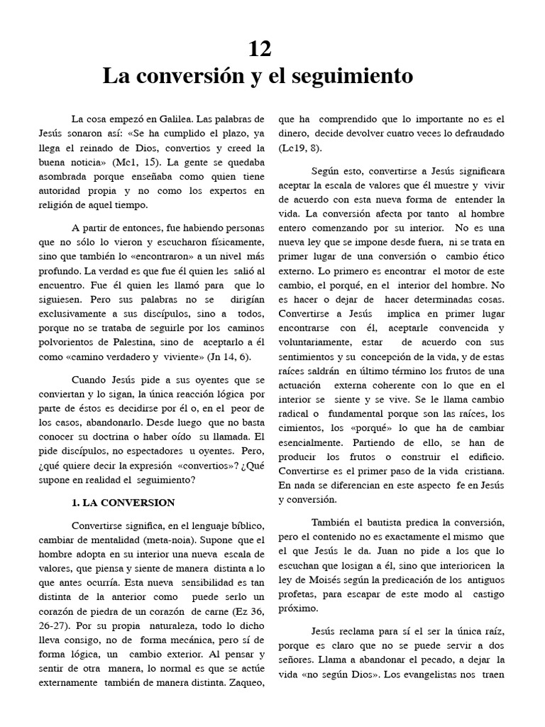 La Conversión y El Seguimiento | PDF | Jesús | Conversión religiosa