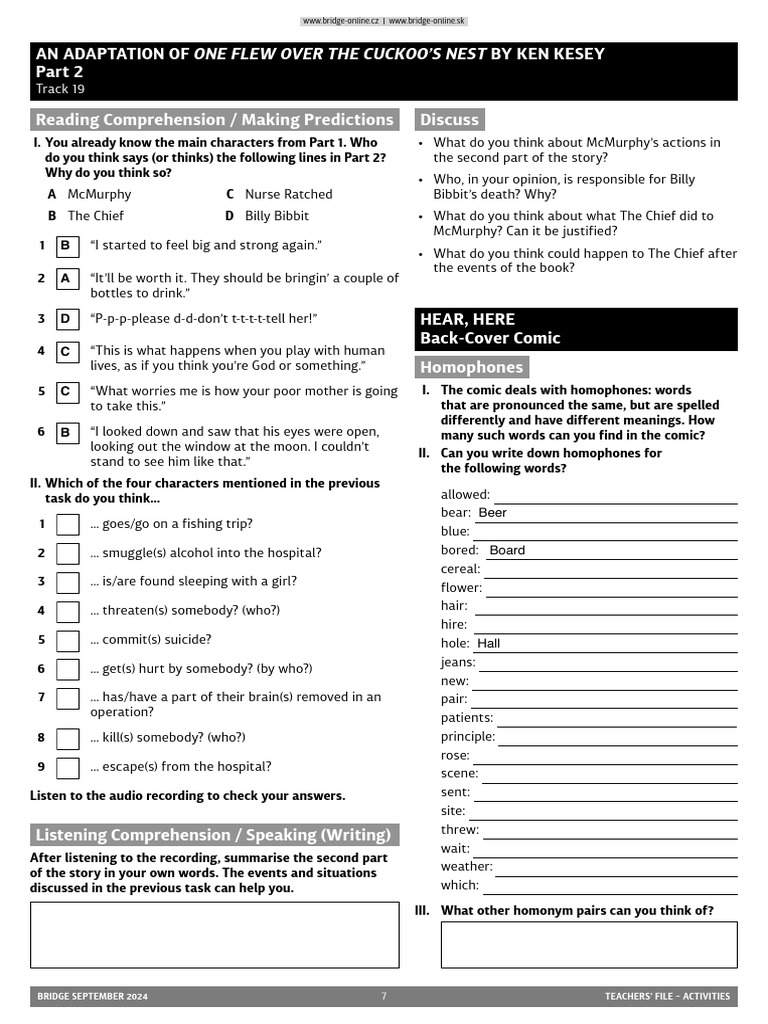 Part2 AN ADAPTATION OF ONE FLEW OVER THE CUCKOO'S NEST BY KEN KESEY | PDF