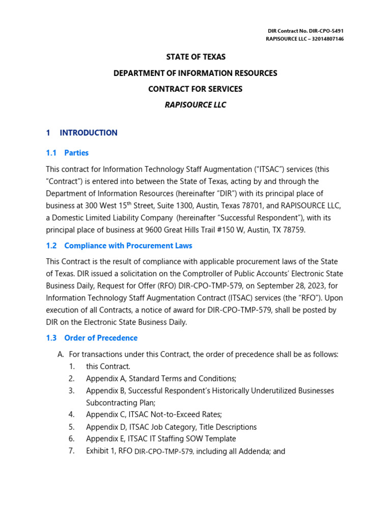 DIR-CPO-5491 Contract | PDF | Pricing | Fee