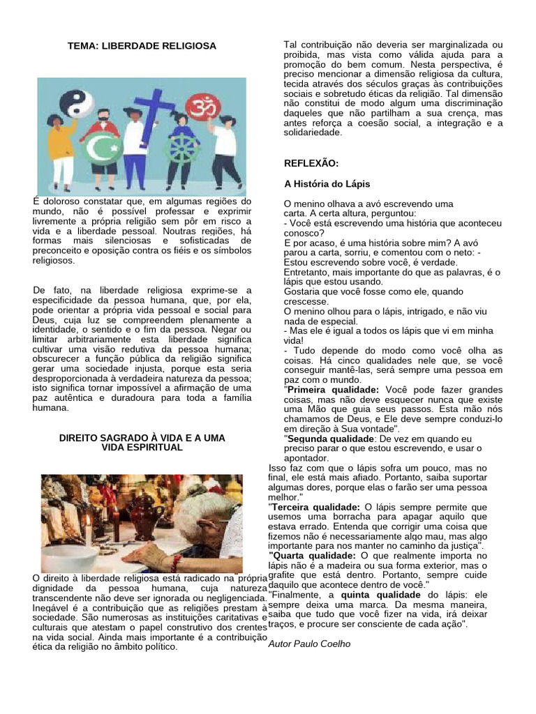 Liberdade Religiosa: Importância e Reflexões | PDF | Liberdade ...