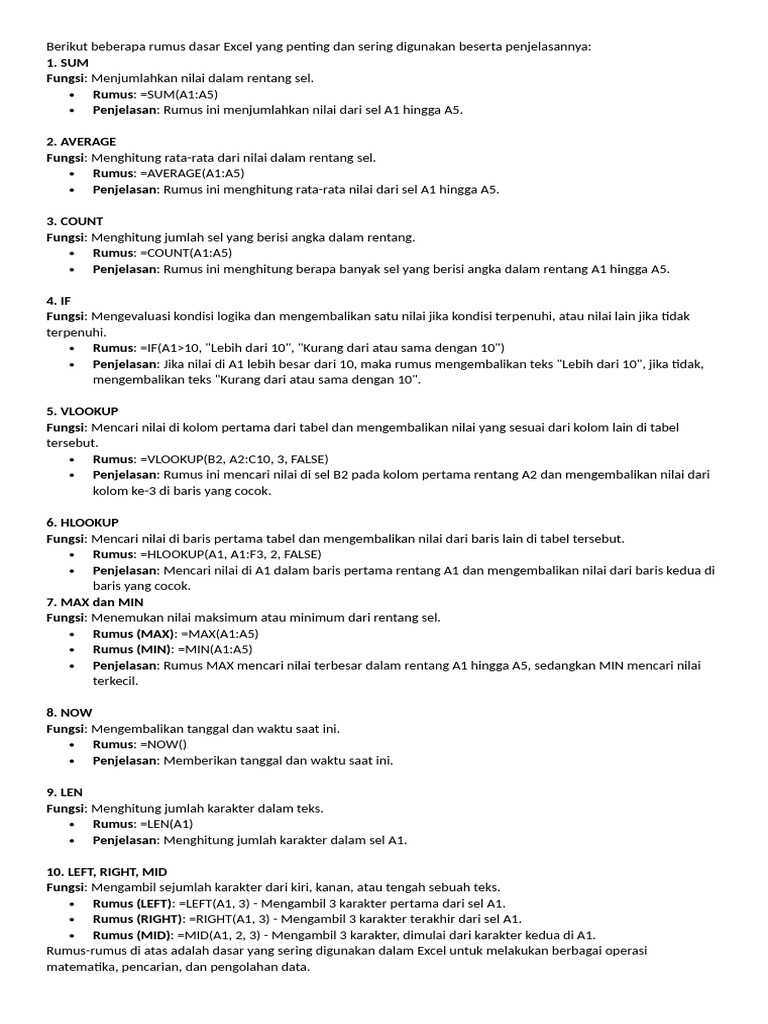 Modul Microsoft Office Excel - Formula 2 | PDF