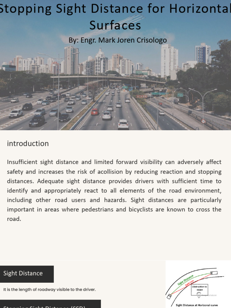 Stopping Sight Distance For Horizontal Surfaces 2 | PDF | Traffic ...