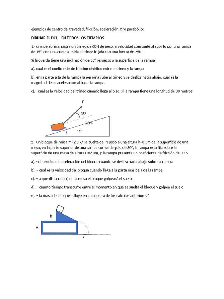 Ejemplos de C.G. Friccion, T. Parabolico | PDF