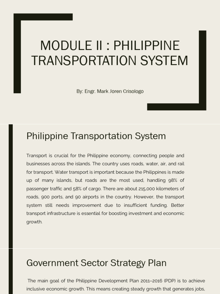 Philippine Transportation System Overview | PDF | Public Transport ...