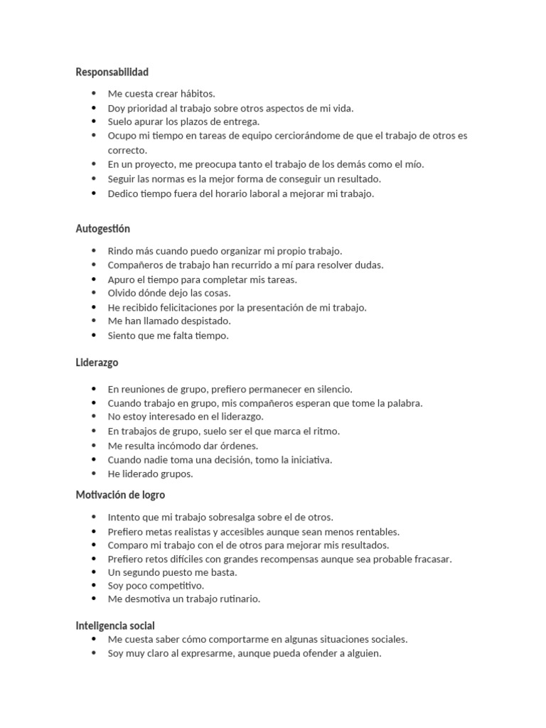 Evaluación de Habilidades Profesionales | PDF | Psicología Social