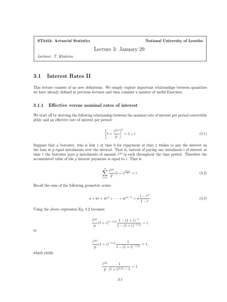 Lec 03 | PDF | Interest | Loans Lec 03 | PDF | Interest | Loans