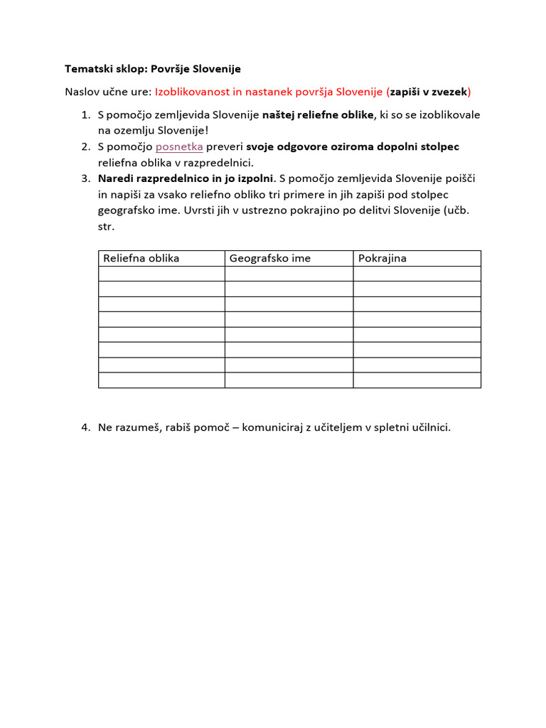 PovrsjeSlovenije Reliefneoblike Su | PDF