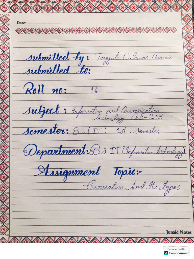 Assignment Ict 1 generation and explain it | PDF