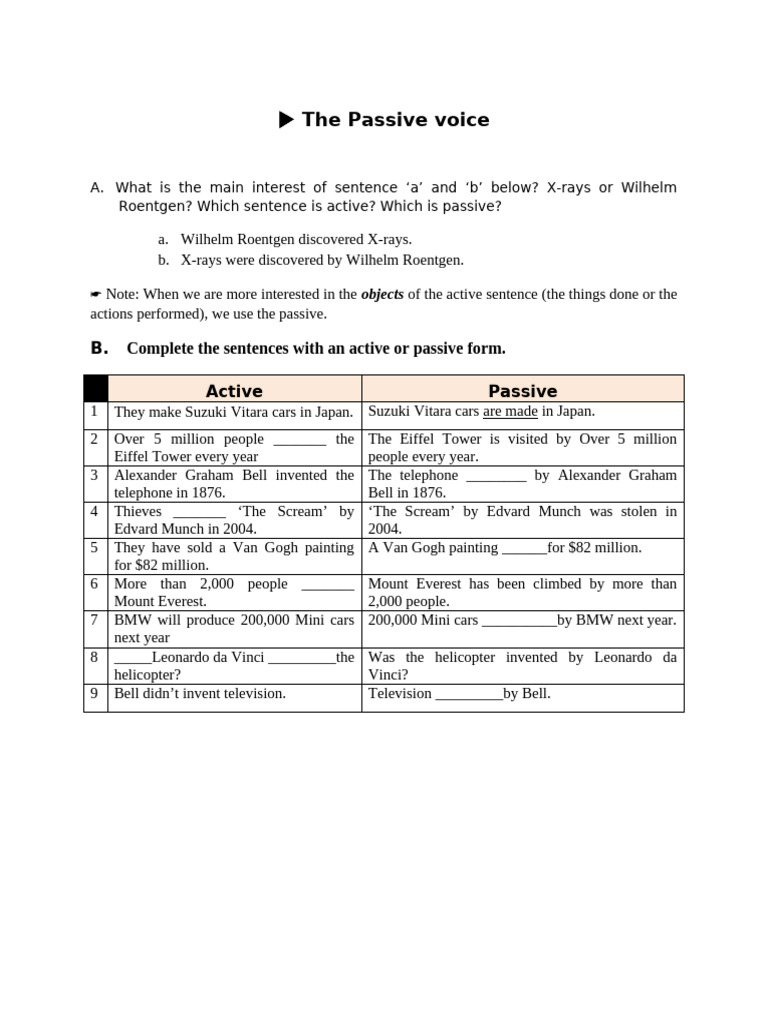 The Passive Voice | PDF | Art