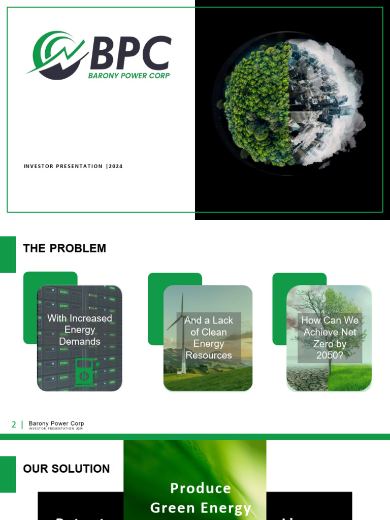 Barony Power Investor Presentation v2 | PDF | Nature | Sustainable ...