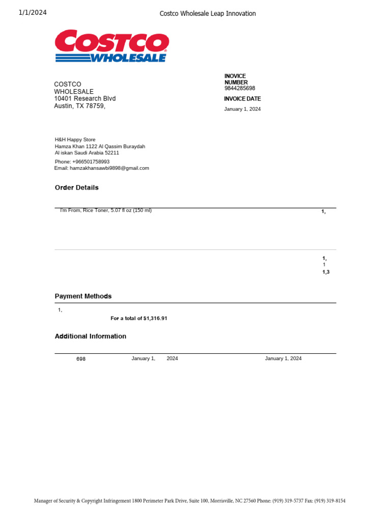 Costco Usa PDF | PDF | Invoice | Payments