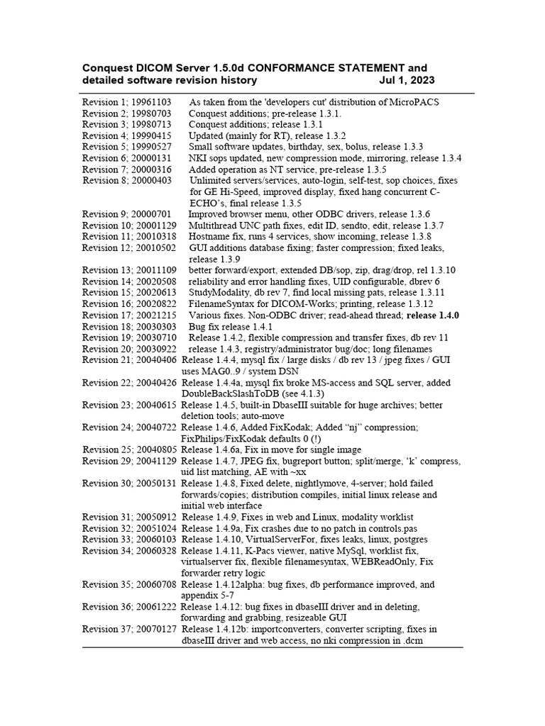 Dicom Conformance Statement Pdf World Wide Web Internet And Web