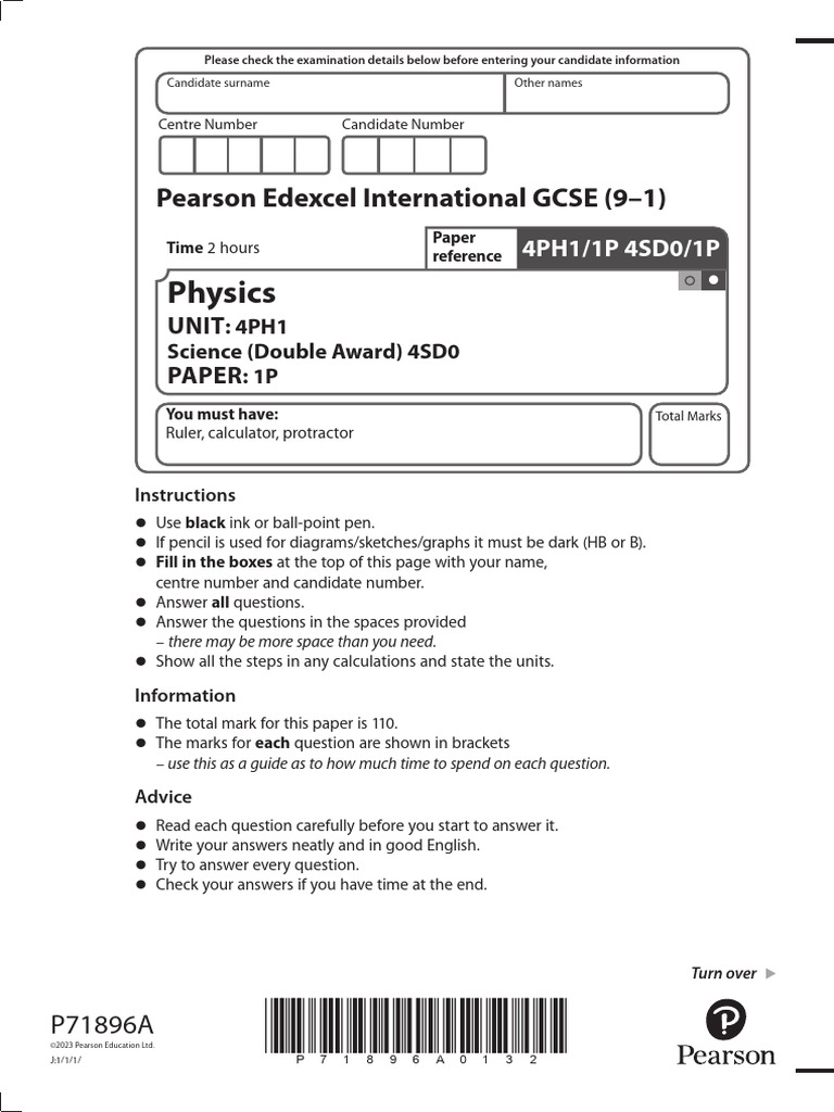 2023 Jan iGCSE Physics Paper 1 QP | PDF | Optics | Light