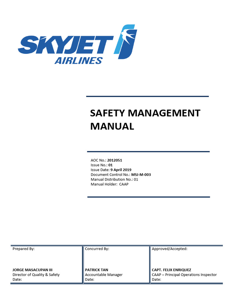 Safety Management Manual Issue 1 | PDF | Risk | Safety