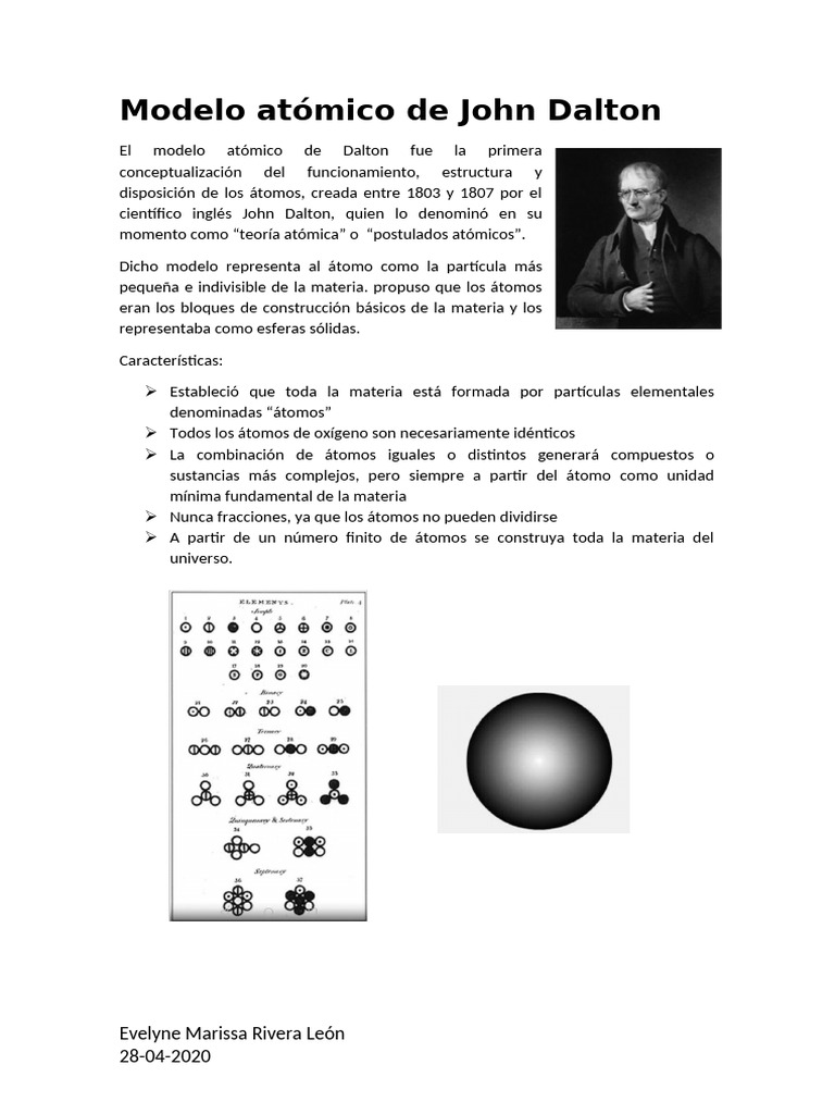Modelo atómico de John Dalton | PDF