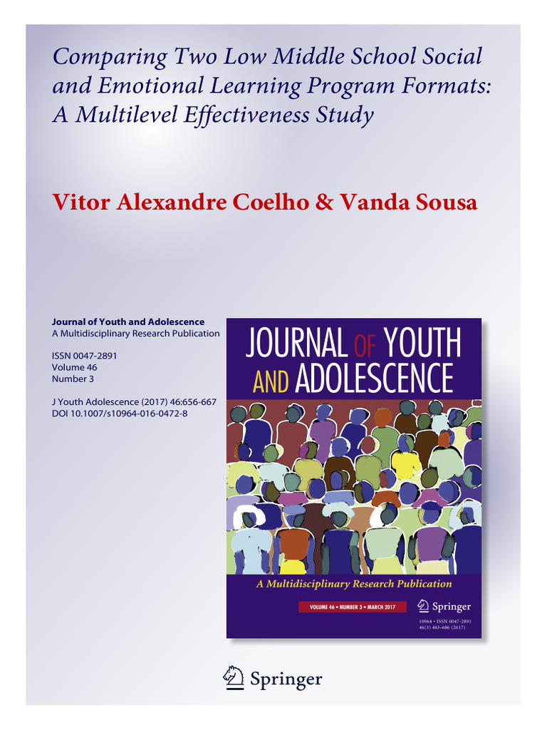 12 Journal of Youth and Adolescence Two Program Formats For Low Middle School | PDF | Effect ...