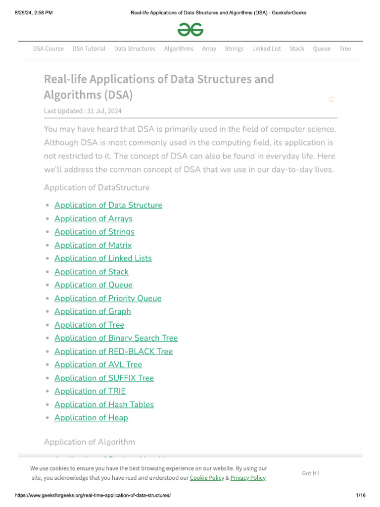 DSA real world applications | PDF