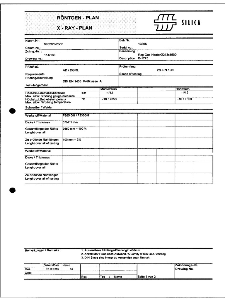 X-Ray-plan and Radiographic Test Report | PDF