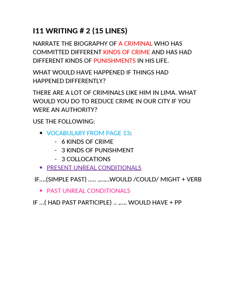 I11 Writing #2 | PDF | Politics | Mystery, Thriller & Crime Fiction