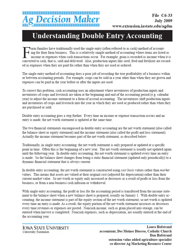 Double Entry | PDF | Debits And Credits | Equity (Finance)