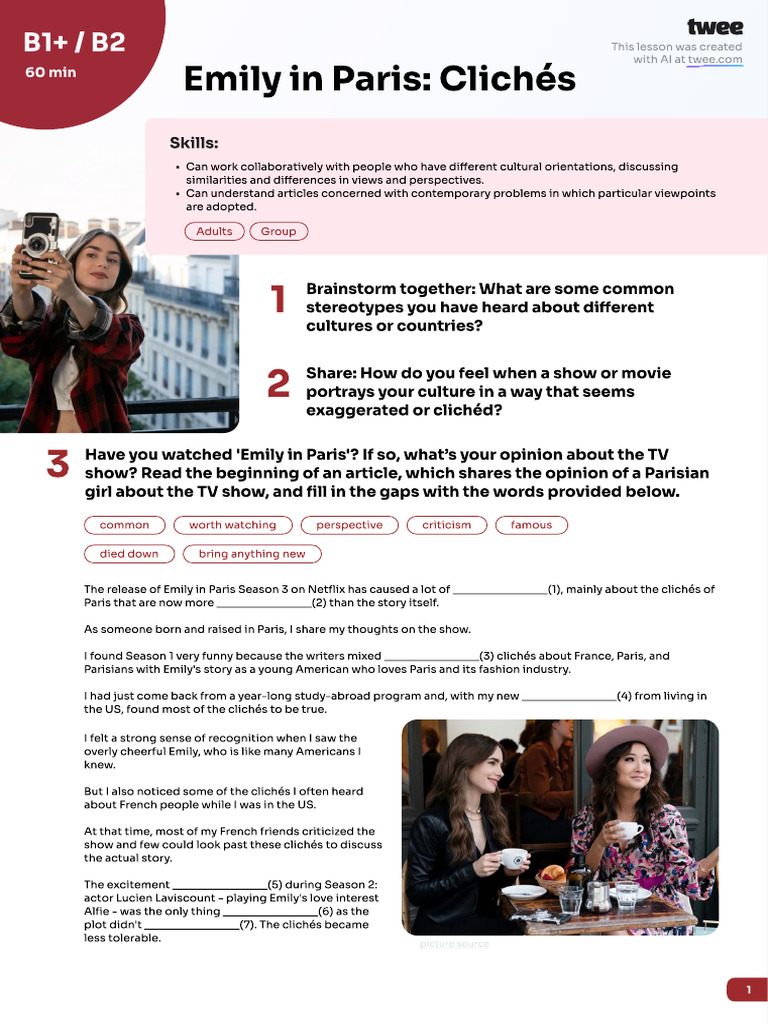 Emily in Paris b1 b2 | PDF