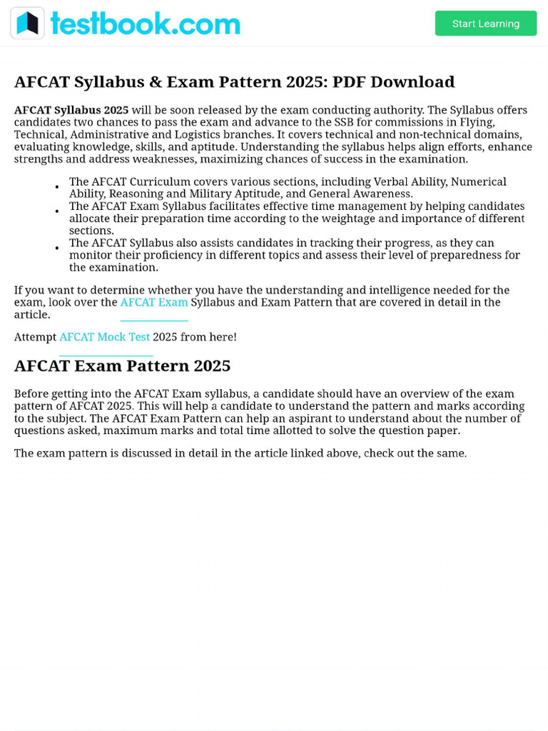 AFCAT Syllabus & Exam Pattern 2025_ PDF Download | PDF
