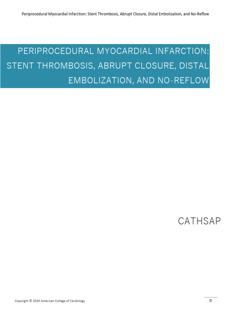 1 Periprocedural Myocardial Infarction Stent Thrombosis, Abrupt | PDF ...