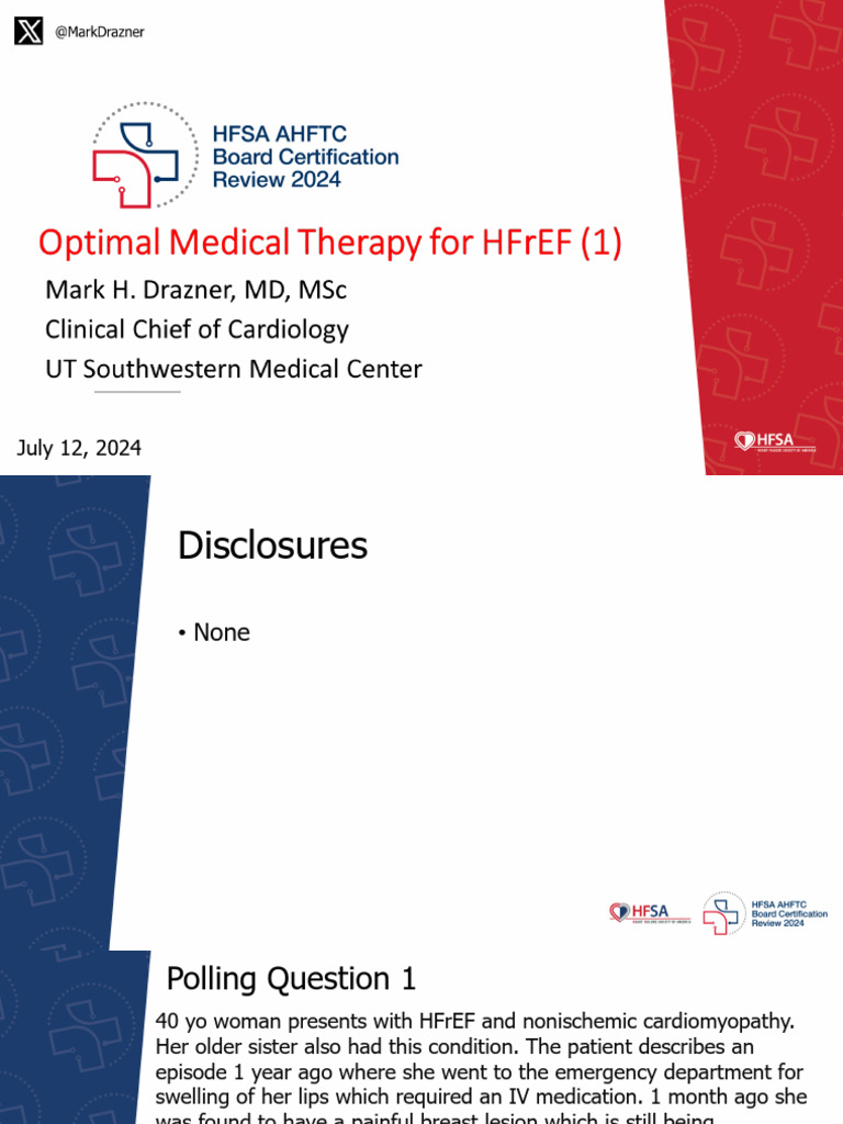 S-002 - Optimal Medical Therapy For HFrEF 1 | PDF | Heart Failure | Drugs