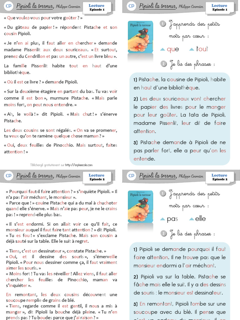 Pipioli la terreur en lecture CP | PDF
