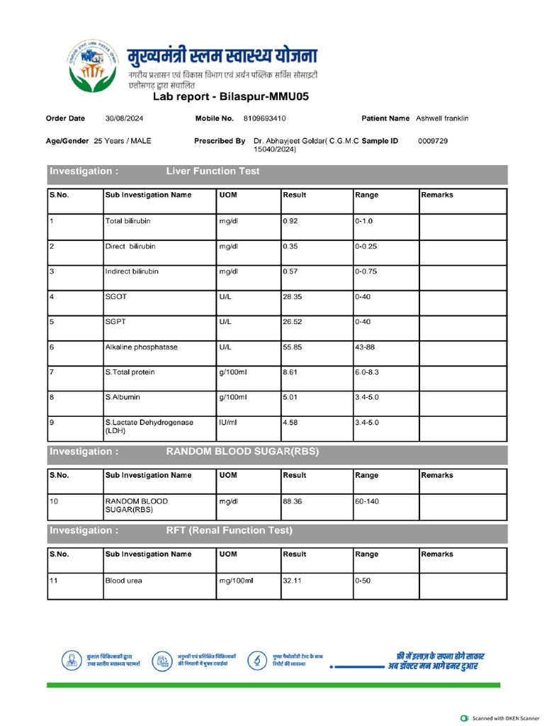 Lab Investigation Result Report | PDF