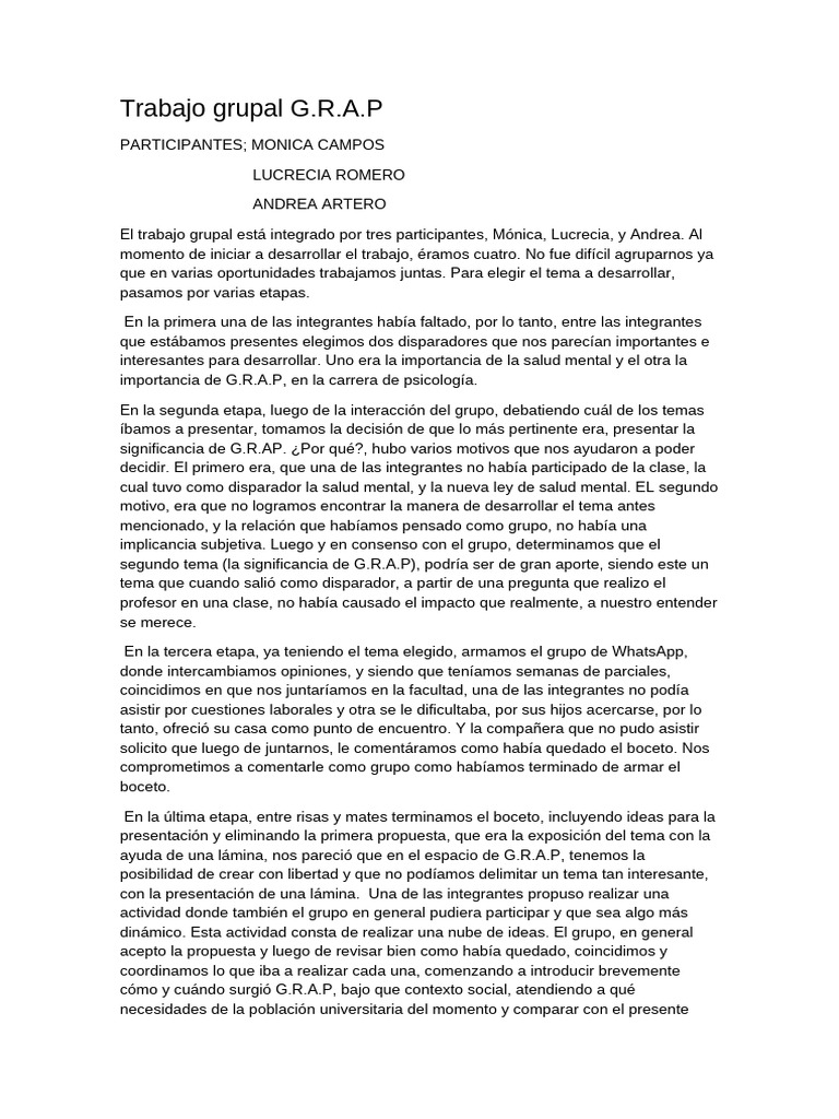 Trabajo Grupal GRAP | PDF