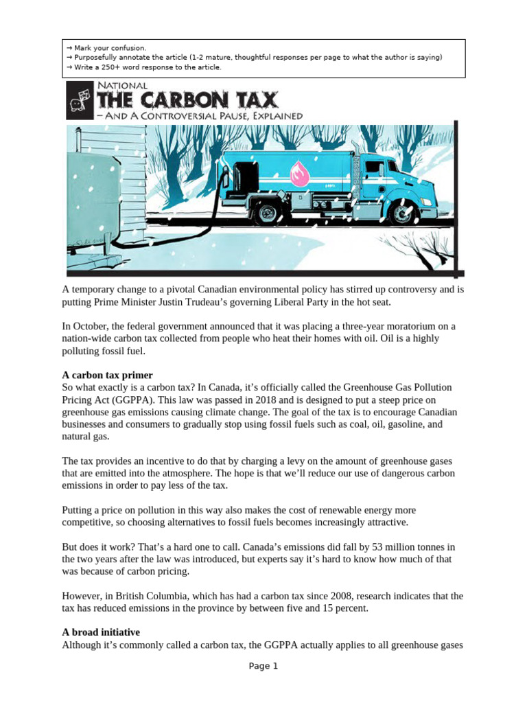 Lewis Francis-Denny - AoW - Carbon Tax Controversy | PDF | Carbon Tax ...