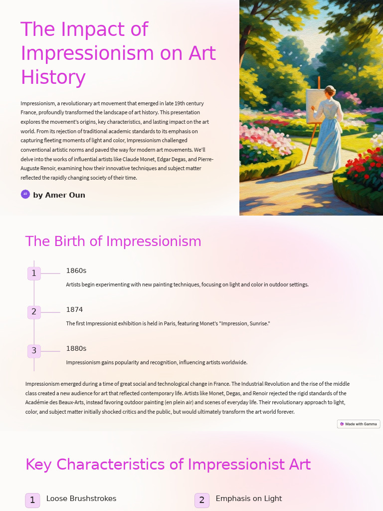 The Impact of Impressionism On Art History | PDF | Impressionism ...