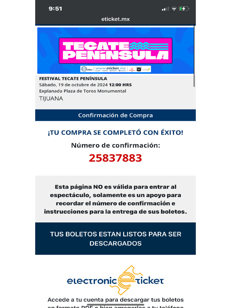 Ejemplo de Comprobante de PDF de Tecate Peninsula | PDF